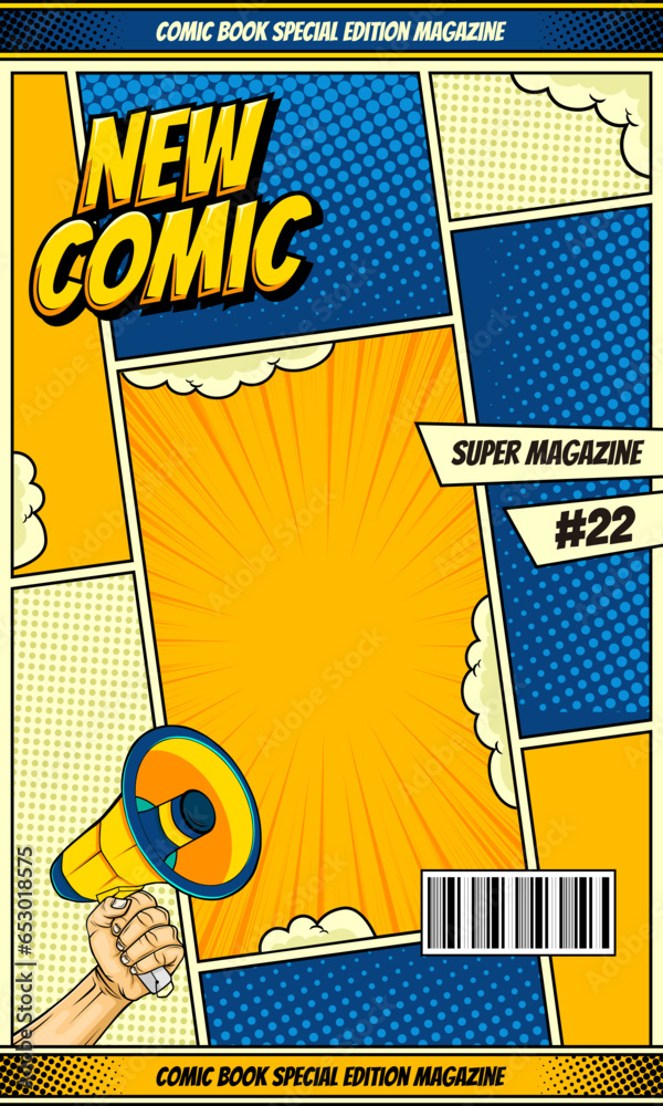 Cartoon comic magazine template background Stock Vector | Adobe Stock