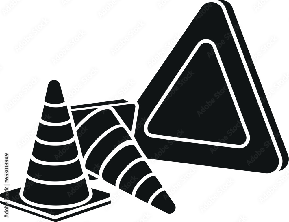Cartoon Black and White Illustration Vector Of A Road Traffic Stop Sign ...