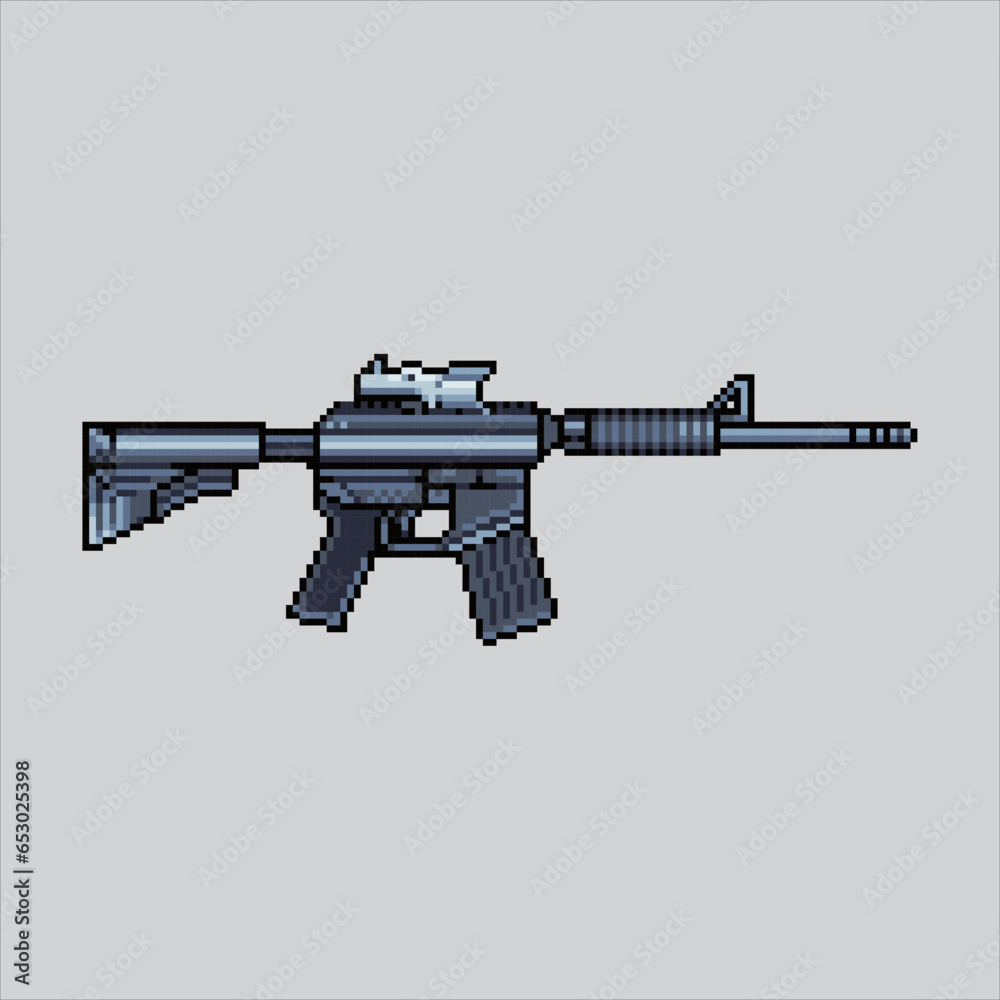 Pixel Art Smg Pixelated Short Machine Gun Smg Weapon Icons Background
