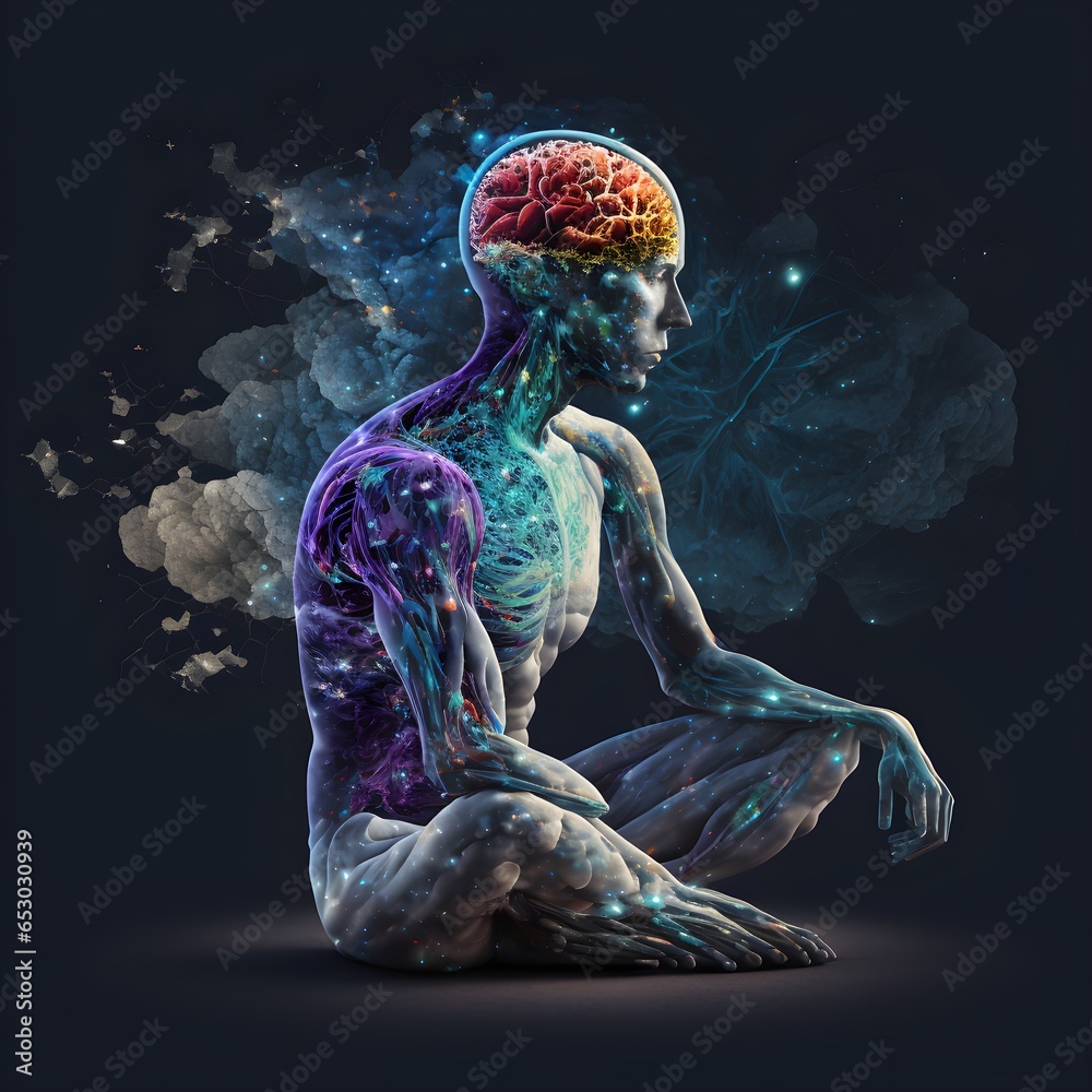 An image that visualizes the concepts of a person sitting in a ...