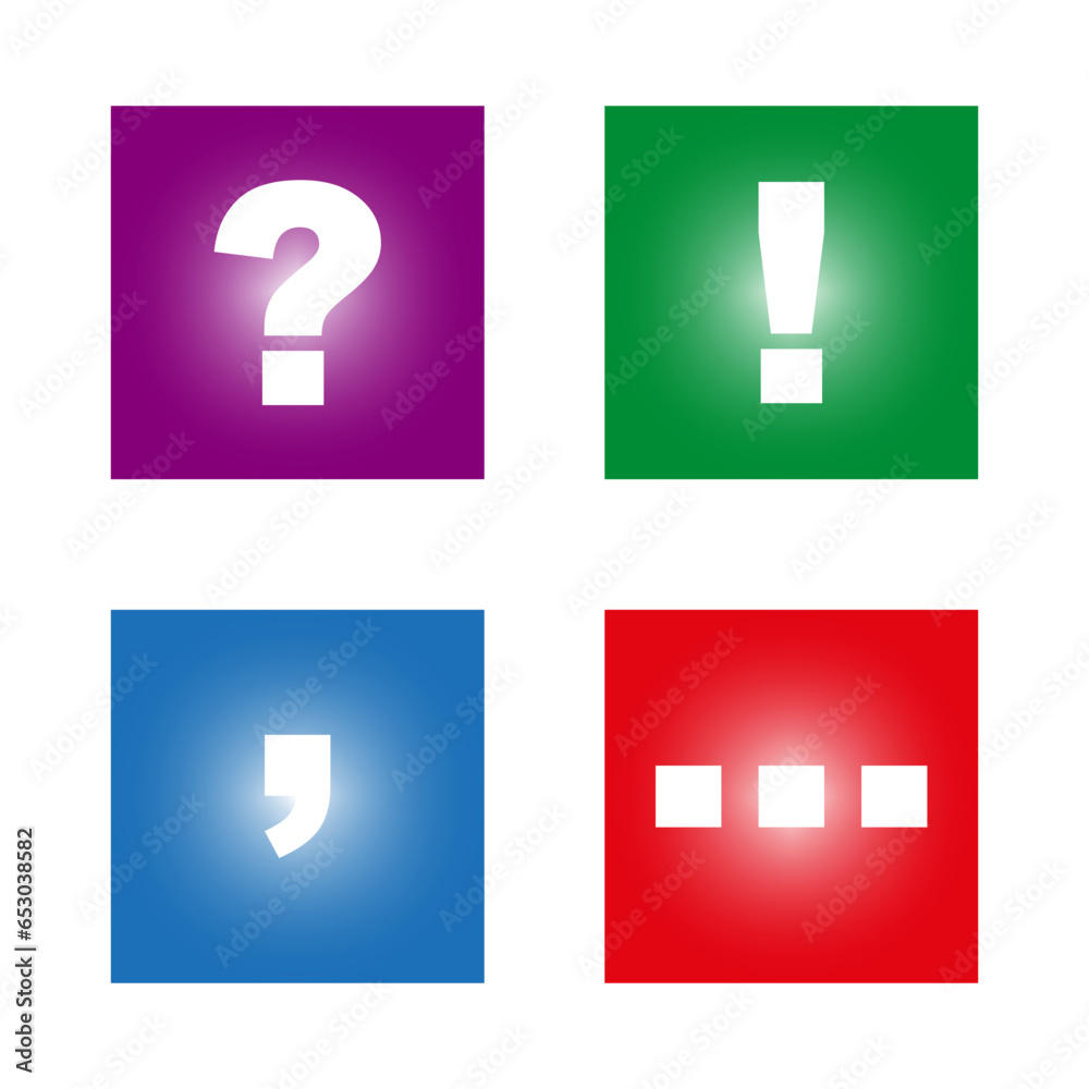 Colorful punctuation mark backgrounds. Question, exclamation mark ...