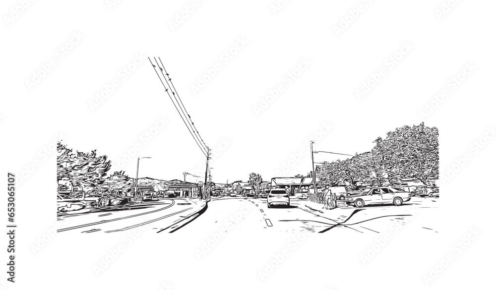 Building view with landmark of San Rafael is the city in California ...