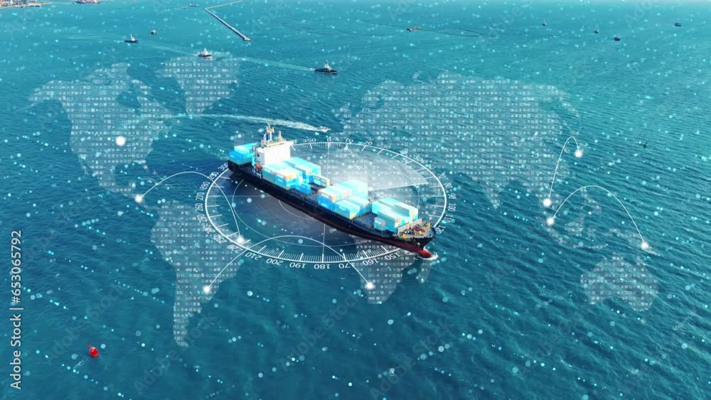 AI Cargo ship technology. Global Logistics international delivery ...