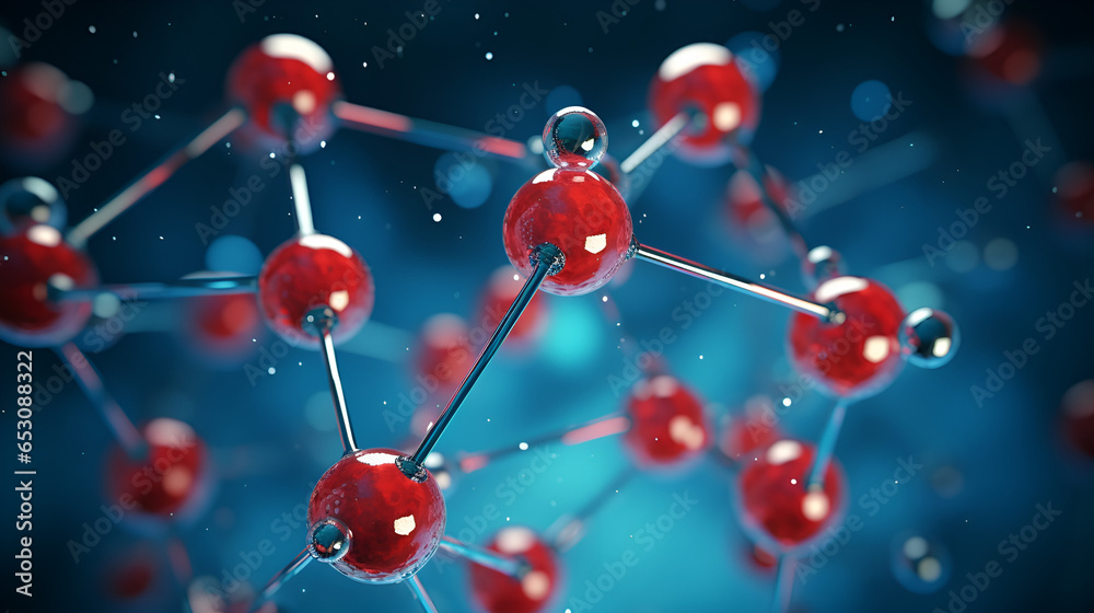 3d model of molecule, molecule, chemistry, atoms, Ai generated Stock ...