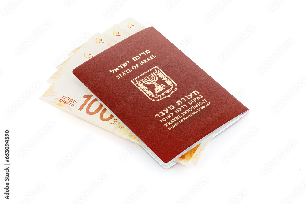An Israeli travel document, a laissez-passer, costs Israeli shekels ...