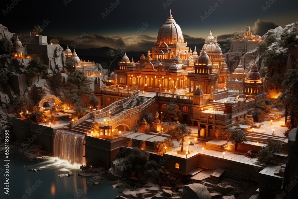 Shri Ram Mandir Ayodhya Temple birth place Lord Rama Stock Photo ...