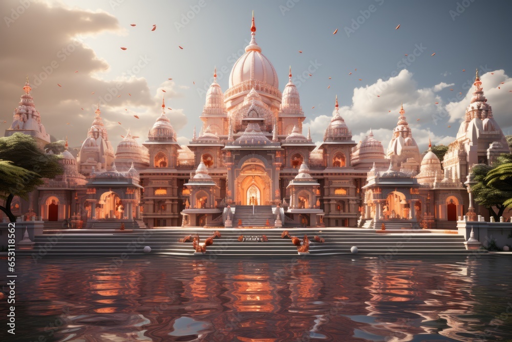 Model of Ayodhya shri Ram mandir Ram temple Stock Photo | Adobe Stock