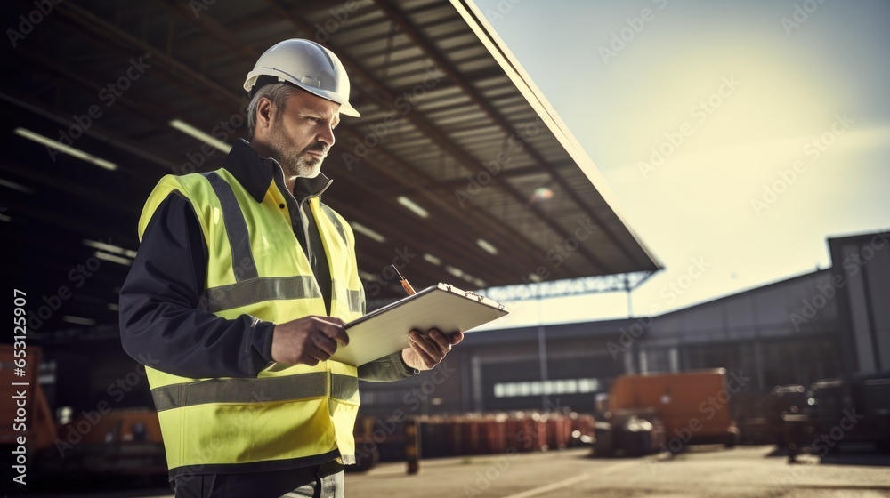 Engineer inspector conducting an inspection at an industrial plant ...