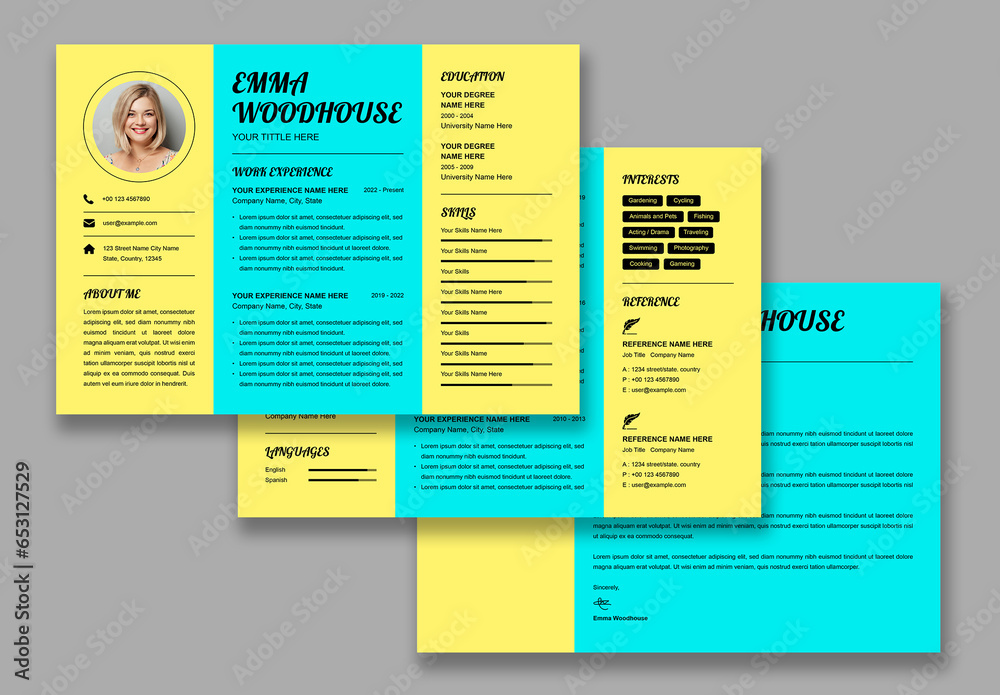 Colorful CV Resume Design Template Stock Template | Adobe Stock