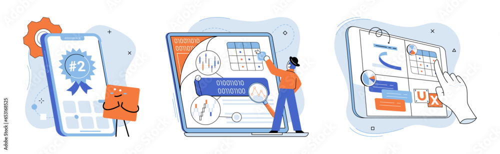 Application Testing Metaphor Vector Illustration App Test Stress Test For Gauging Apps