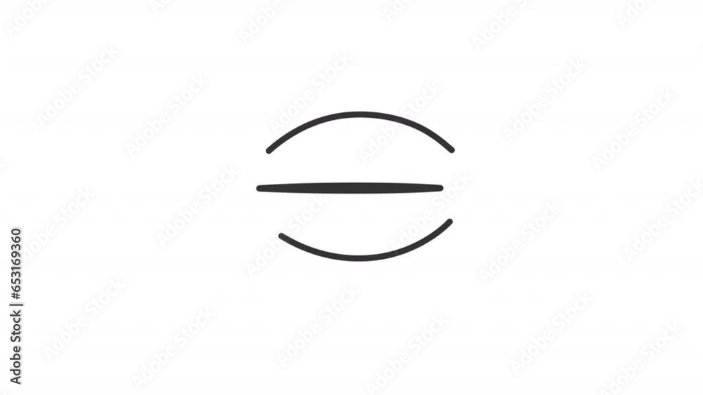 2D black thin line animation of eye with tear, HD video with ...