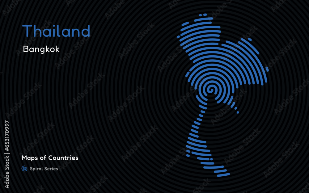 Creative map of Thailand, Siam. Political map. Bangkok Capital. World ...