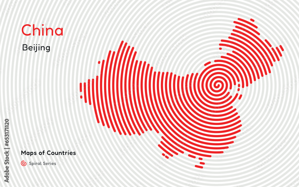 Creative map of China. Political map. Pekin, Beijing. Capital. World ...