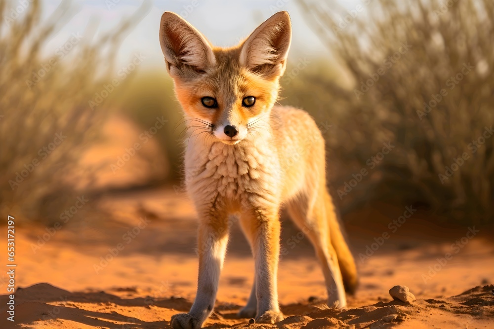 Desert Wildlife: Close-up shots of rare desert wildlife, desert foxes ...