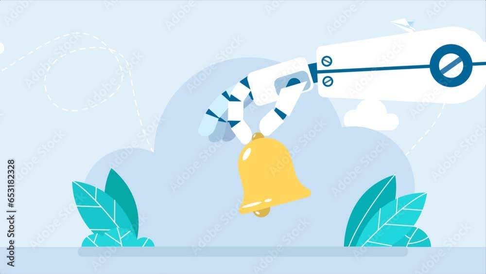 Vidéo Stock Automation of notifications. Notification bell. Artificial ...