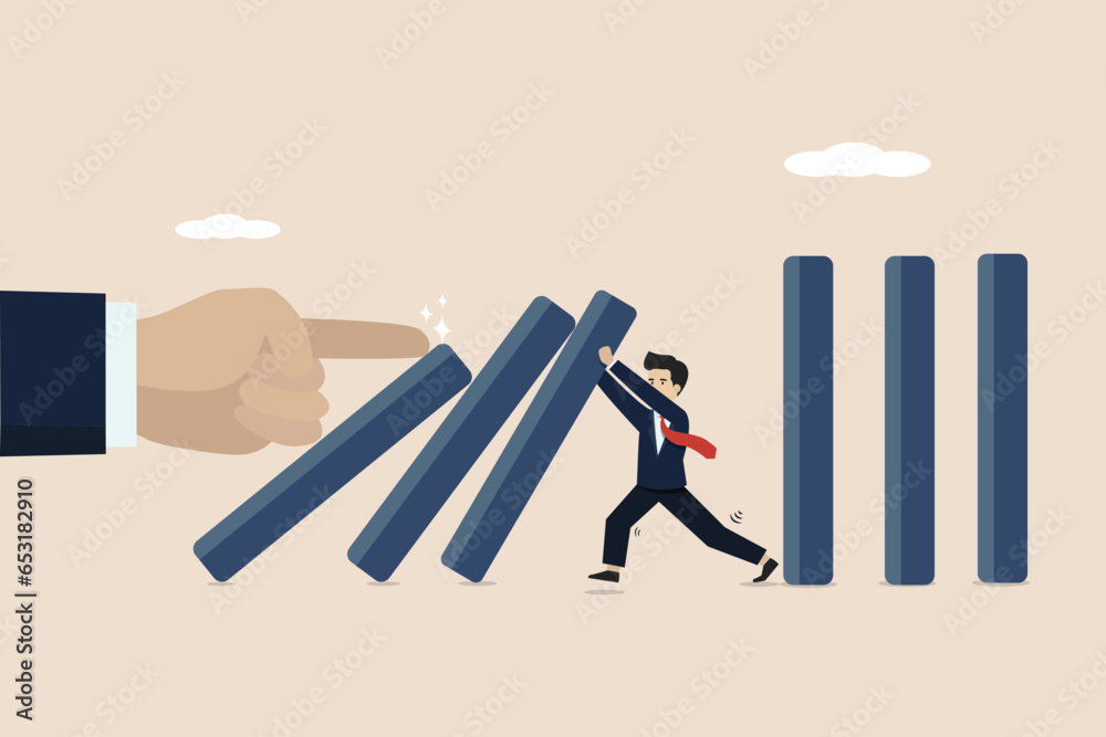 Risk management, danger control, damaged by crisis or accident ...