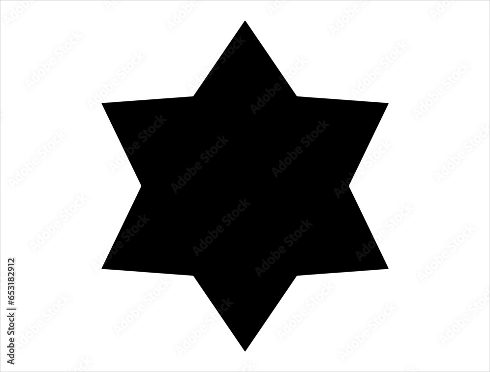 Six point star silhouette vector art white background Stock Vector ...