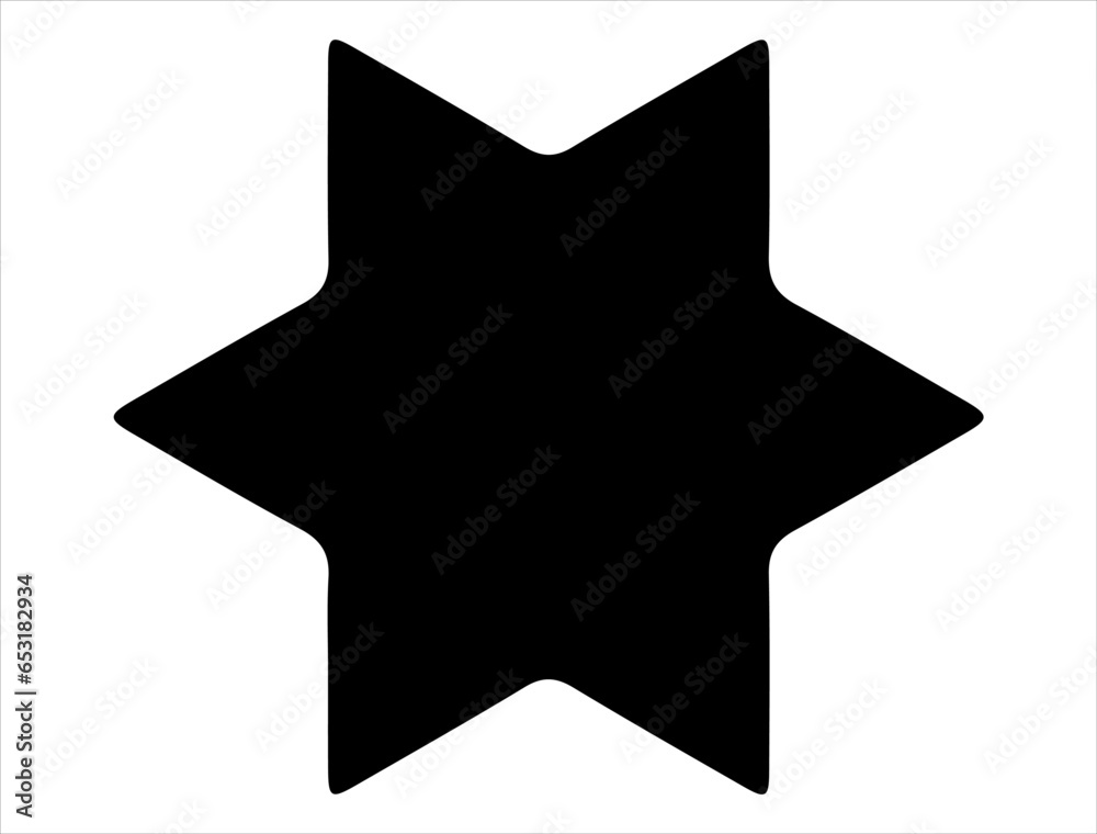 Six point star silhouette vector art white background Stock Vector ...