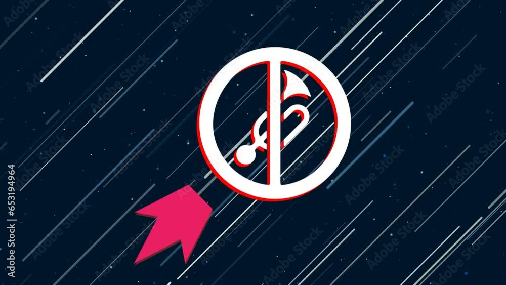 Horning prohibited sign flies through the universe on a jet propulsion ...