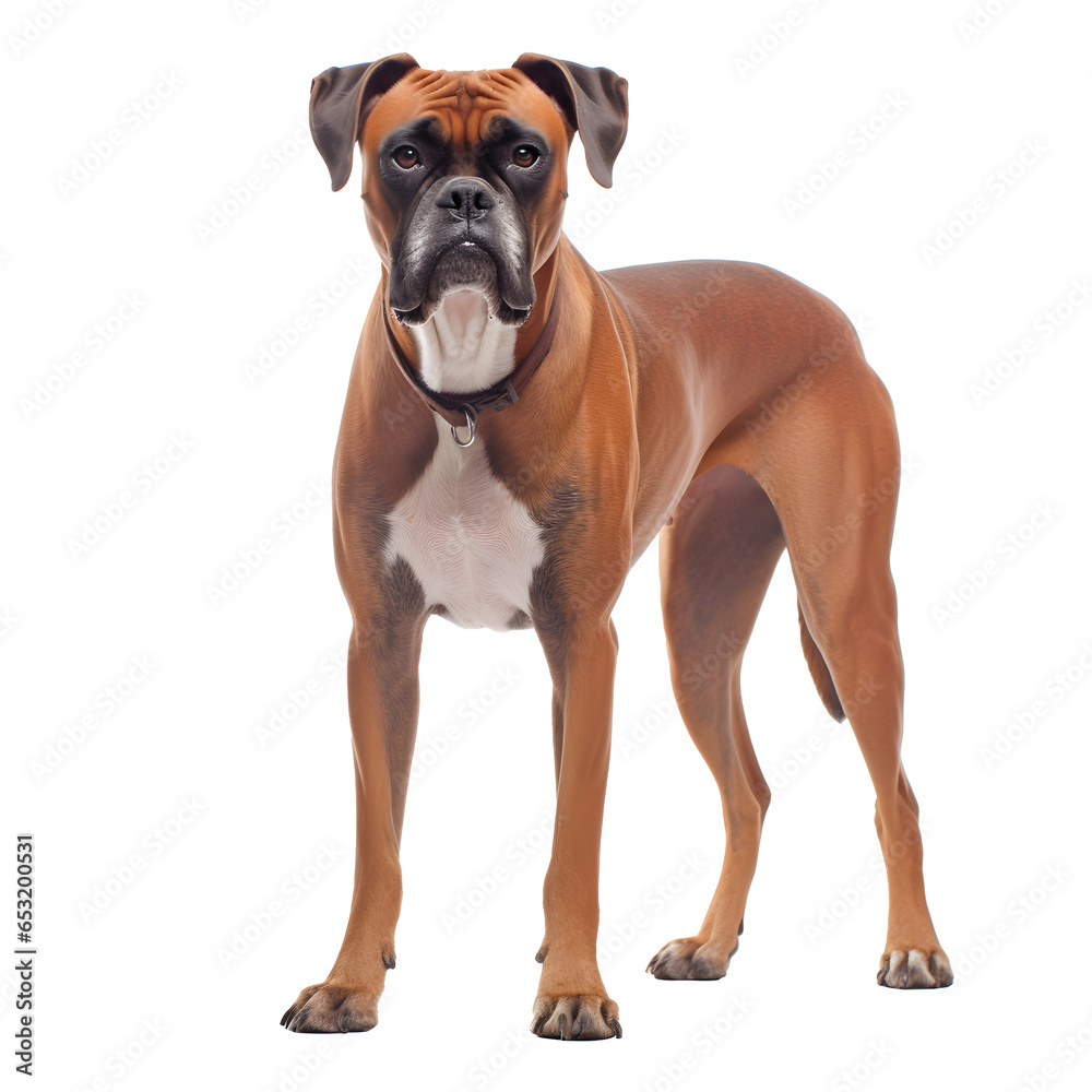 Boxer dog full body shot on transparent background cutout - Generative ...