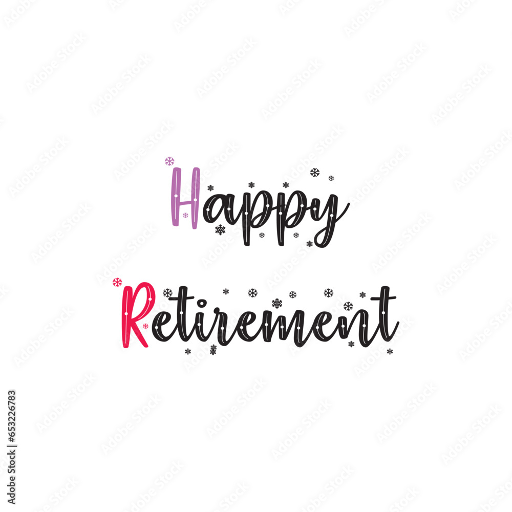 Happy Retirement card. Beautiful greeting banner poster calligraphy ...
