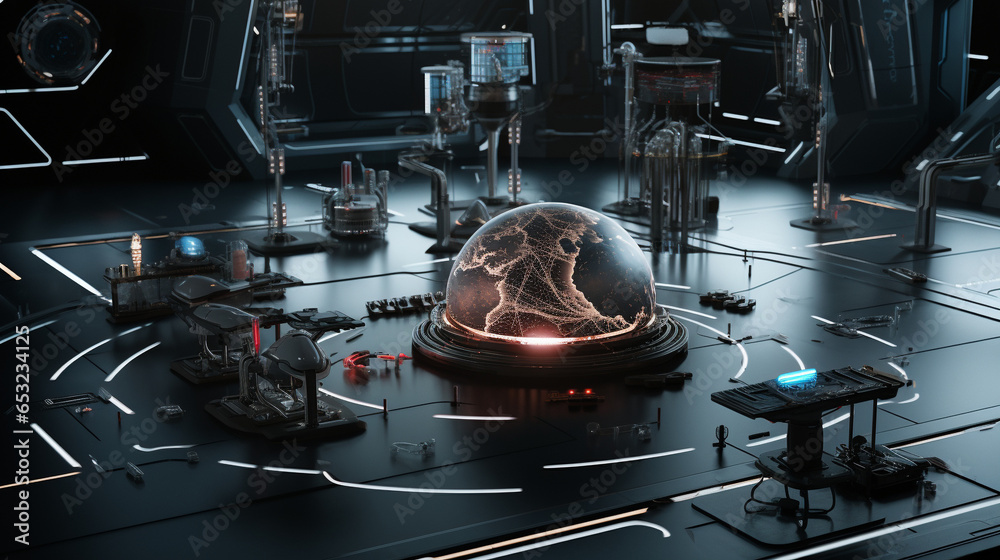 Planet Earth Analysis Hologram Space Exploration Lab Habitat Planet ...