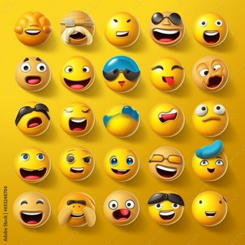 3D Emoji Design Design a set of 3D emojis that repres, generative ai ...