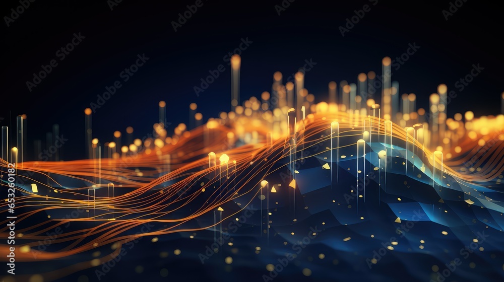 information digital data flow illustration ai system, business ...