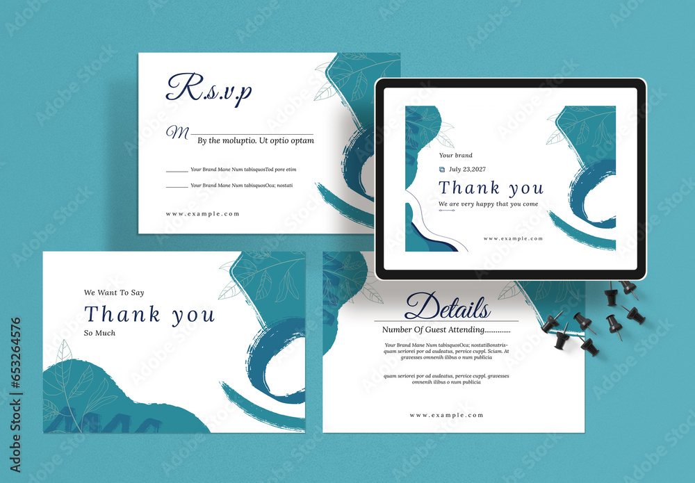 Abstract Thank You Card Layout Stock Template | Adobe Stock
