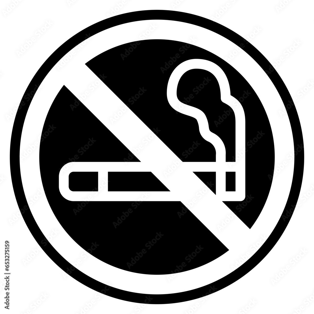 Nosmoking, sign, forbidden, smoking, cigarette, smoke Icon, Glyph style ...