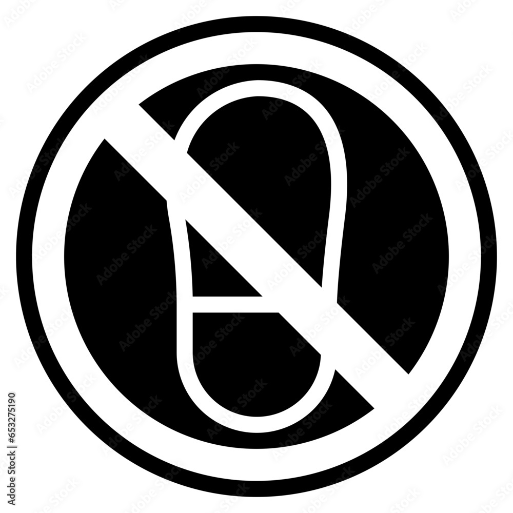 sign, symbol, prohibition, feet, walk Icon, Glyph style icon vector ...