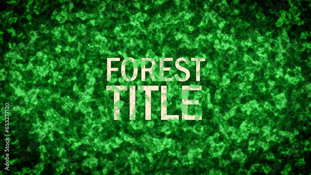 Forest Green Moss Title Intro Template Stock Template | Adobe Stock