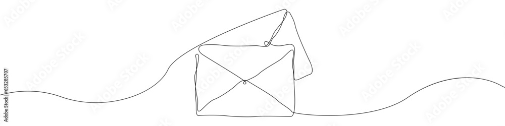 Envelope one line drawing vector. Postcard continuous line drawing ...