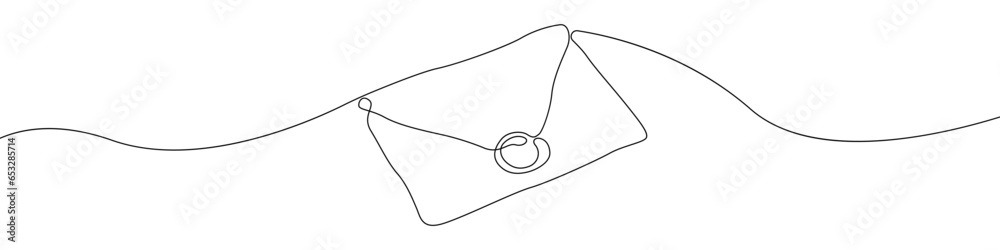 Envelope one line drawing vector. Postcard continuous line drawing ...