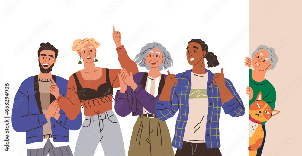 Happy people concept. Vector illustration Happiness emotions are felt ...