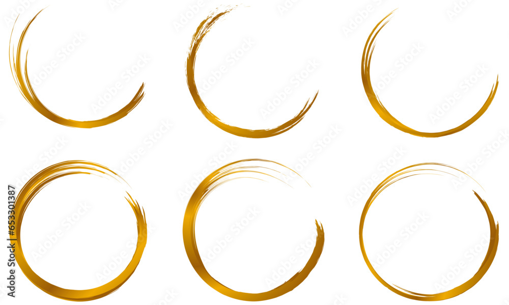 Simple golden semi-circle frame set Stock Vector | Adobe Stock