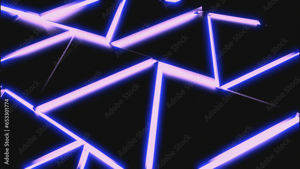 Computer animation of disappearing and appearing triangles. Design. 3D ...