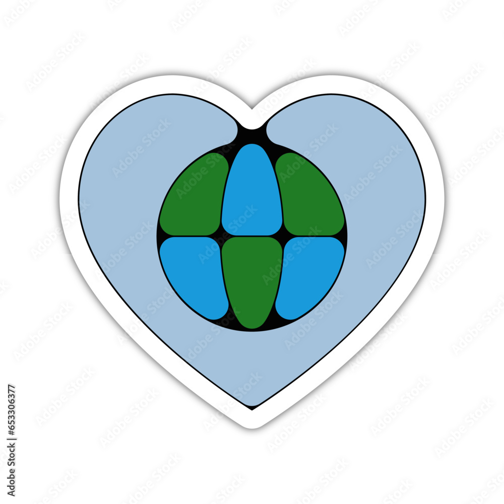 picto logo icones et symbole ecologie planete coeur couleur relief ...