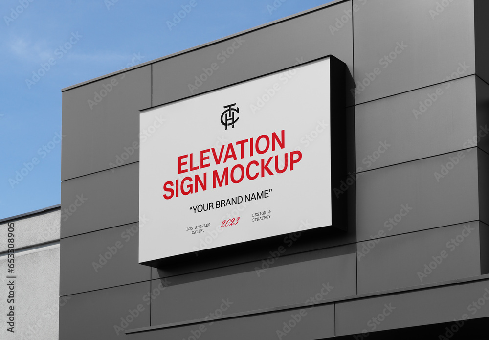 Outdoor Elevation Sign Mockups Stock Template | Adobe Stock
