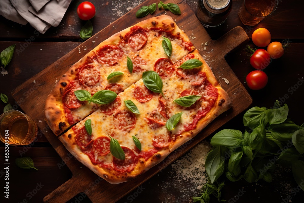 Sicilian pizza: Thick, square crust, vibrant tomato sauce, melted ...
