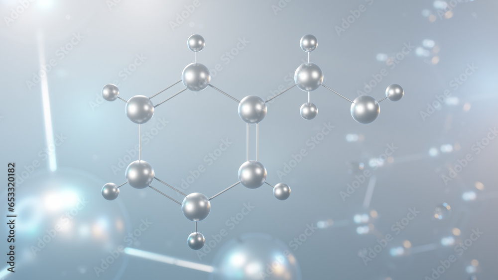 benzyl alcohol molecular structure, 3d model molecule, aromatic alcohol ...