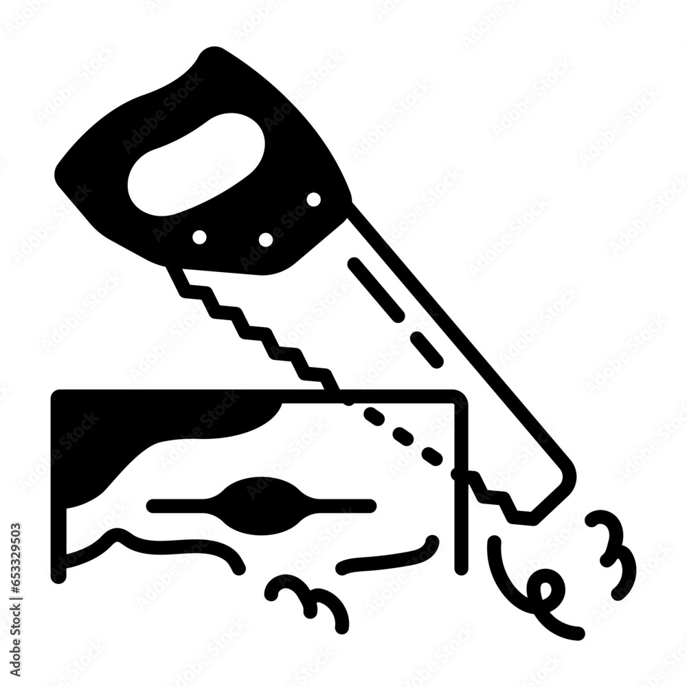 Crosscut panel saws vector color icon design, Handyman Services symbol ...