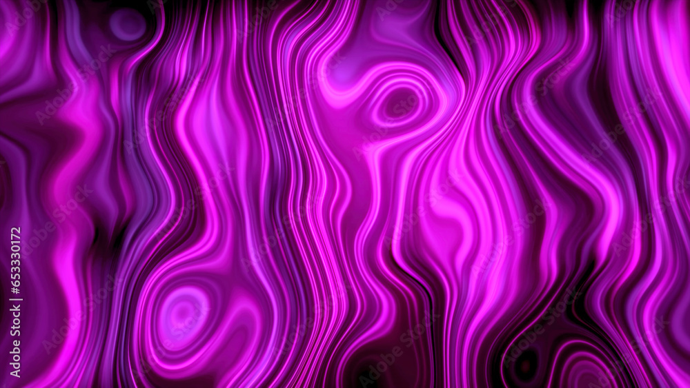 Bright liquid pattern with curved lines and pulsations. Motion ...