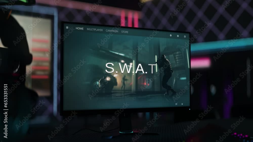 Clicking On Play Button In Special Forces Shooter Game Interface ...