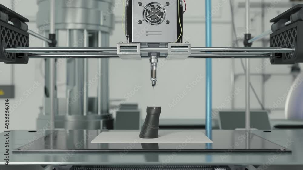 Timelapse of the futuristic 3d printing machine manufacturing human ...
