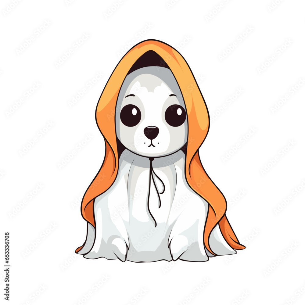 Vector clipart, cute spooky dog vector clipart, halloween drawing ...