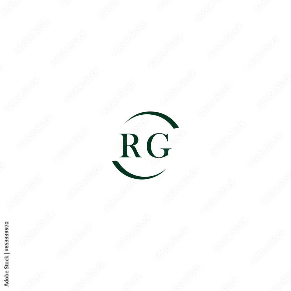RG letter logo design . RG polygon, circle, triangle, hexagon, flat and ...