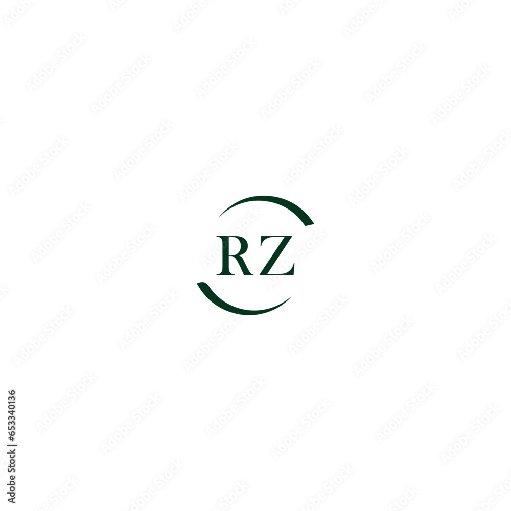 RZ letter logo design . RZ polygon, circle, triangle, hexagon, flat and ...
