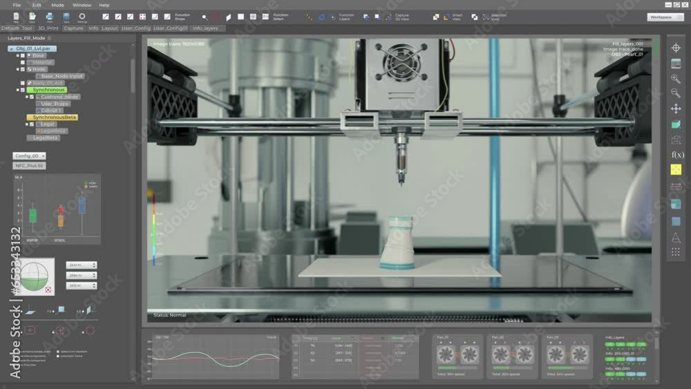 Futuristic 3d printer building a project of the robotic prosthetic arm ...