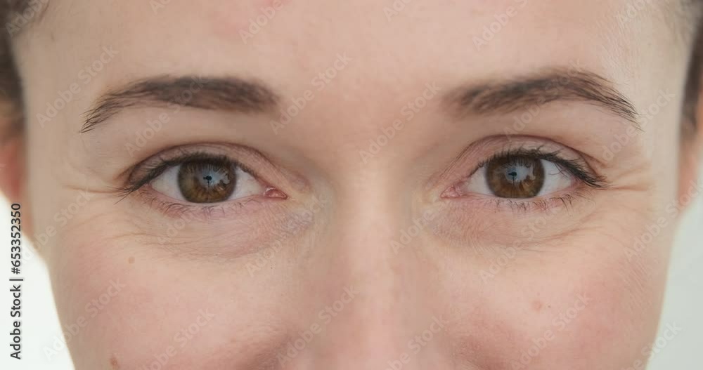 Gentle, kind look of women eyes, close-up. Nice good girl portrait ...